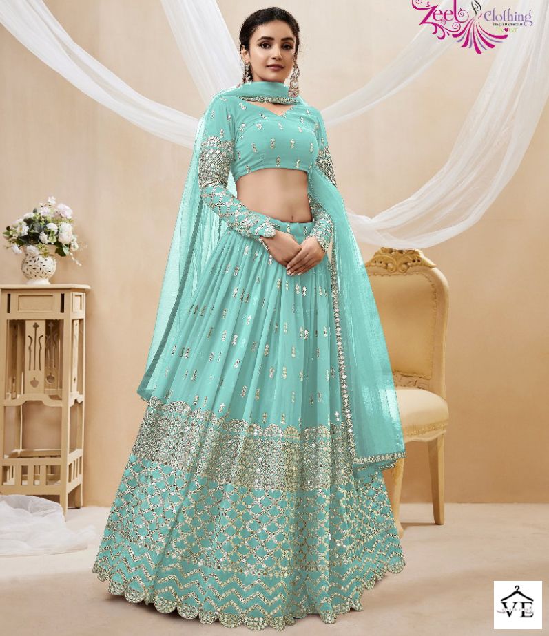 Zeel Expression Vol-1 Georgette Wholesale Lehenga Catalog - Vardan Ethnic