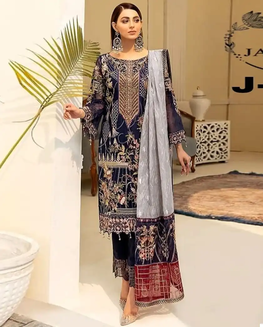 Janoo's J-107 Butterfly Net Wholesale Pakistani Suit - Vardan Ethnic