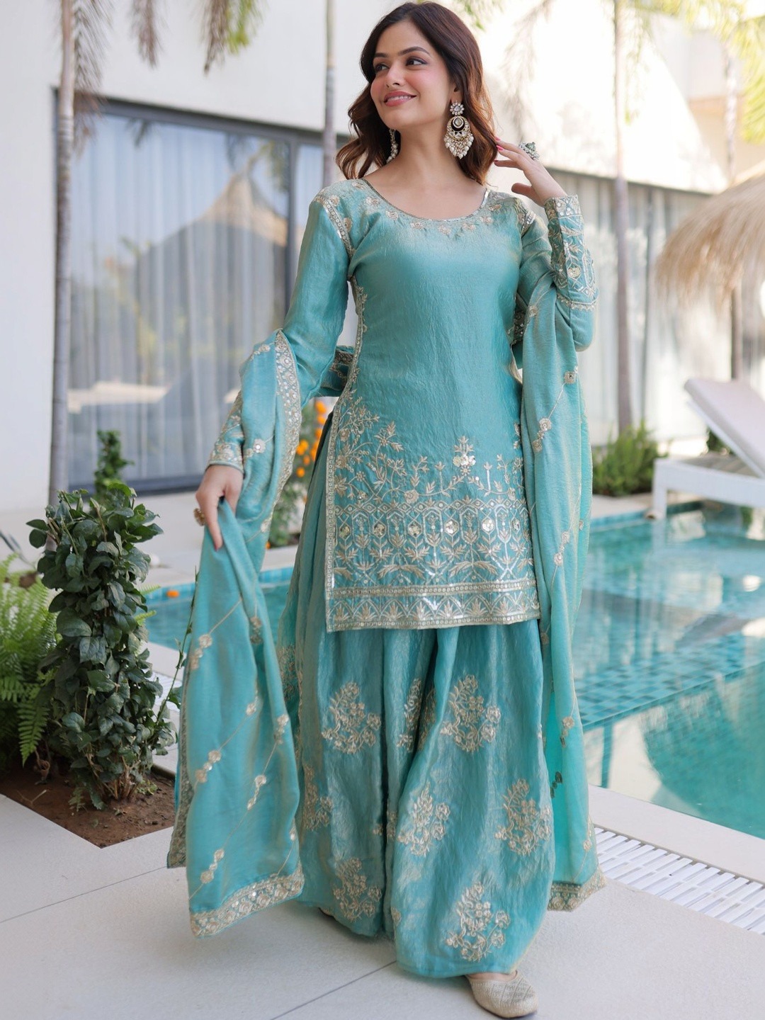 Dhusameera 01 Fandy Silk Embroidered Festival Wear Kurti Set - Vardan ...